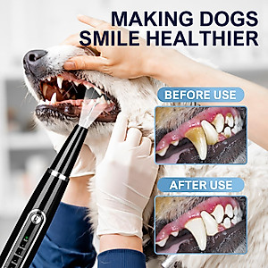 Ciphuoly Dog Tooth Brushing Kit,Tartar Remover for Dogs,Dog Plaque and Tartar Remover, Dog Teeth Cleaning kit, Plaque Remover for Teeth, Five Modes + 4 Cleaning Head, Effective Care of Pet Teeth