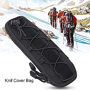 Gaeirt Army Knife Cover Bag, Practical Nylon Knife Cover Bag Lightweight Portable Protective for Camping for Fishing(Black Large)