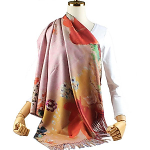 Umjetnost Soft Cashmere Feel Scarf For Women Fashion Art Print Long Warm Scarves Large Shawl Wrap Monet Klimt Van Gogh Painted Gifts (C03)