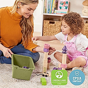 ECR4Kids Scoop Front Storage Bin, Multipurpose Organization, Fern Green, 5-Piece