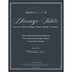 Saloniture 4-Pack Premium Microfiber Face Cradle Covers - Ultra Soft Fitted Massage Table Cradle Cover - Natural