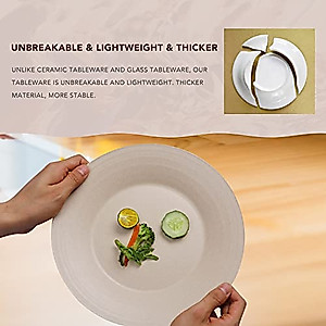 greenandlife 10inch/6pcs Dishwasher & Microwave Safe Wheat Straw Plates - Lightweight Reusable Unbreakable Dinner Plates, Non-toxin, BPA Free and Healthy for Kids Children Toddler & Adult