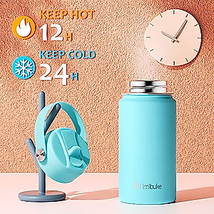 Fimibuke Kids Insulated Water Bottle - 14oz BPA-FREE Double Wall Vacuum Tumbler 18/8 Stainless Steel Leak Proof Kids Cups with Straw Metal Water Bottle for School Boys Girls (2 Pack, Underwater World)