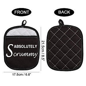 Baking Show Inspired Oven Pads Pot Holder with Pocket Absolutely Scrummy Baker Lover Gift (Absolutely Scrummy)