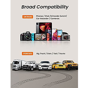 60W USB Car Charger - AINOPE [4 Multi USB Ports] [QC 36W] Fast Car Charger Adapter[5FT Cable] QC 3.0 Cigarette Lighter Adapter Back Seat Charging for iPhone Samsung iPad MacBook Fire Tablet and More