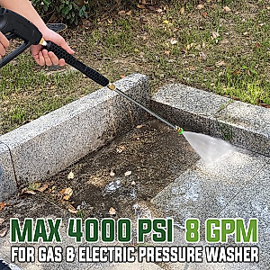 YAMATIC Pressure Washer Gun and Wand with 5 Spray Nozzles, M22-14mm & M22-15mm Fitting Replacement for Ryobi, Karcher, Greenworks, Craftsman, Troy bilt Power Washers, 4000 PSI