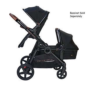 Venice Child Maverick Tandem Travel System Single to Double Stroller- Includes 2 Toddler Seats (Package 3, Eclipse Black)