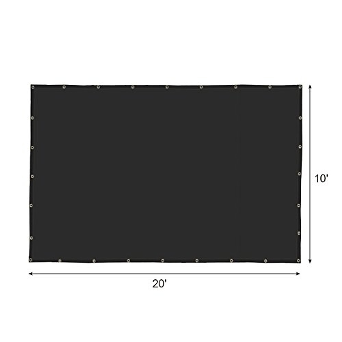 Agfabric 40% Sunblock 10x20ft Shade Cloth with Grommets for Garden Patio, Black