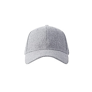 Woolen Baseball Cap Hat Soft-Structured Winter Ball Cap Adjustable Warm Hat Winter Cold Resistant Hat (Light Gray)