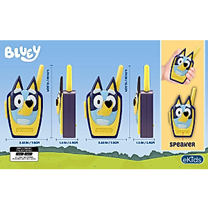 ekids Bluey Toy Walkie Talkies for Kids, Indoor and Outdoor Toys for Kids and Fans of Bluey Toys for Boys and Girls