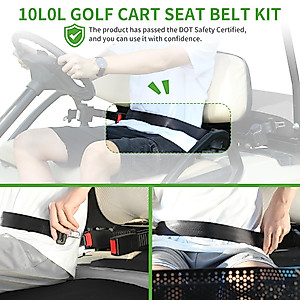 10L0L 4PCS Universal Retractable Golf Cart Seat Belt Kit for EZGO, Yamaha, Club Car, etc. Fits Front Rear Seat