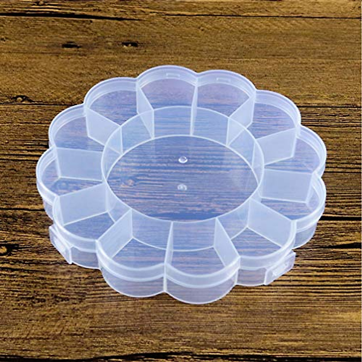 EXCEART 4PCS Jewelry Box Flower Shaped Jewelry Bead Organizer Box Storage Container Case 13 Grids Container for DIY Jewelry Rhinestone Crafts Makeup Cosmetic