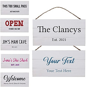 Personalized Sign for Home Decor - Custom Name Wooden Plank Rustic Farmhouse Decor Sign (13.75 x 7)