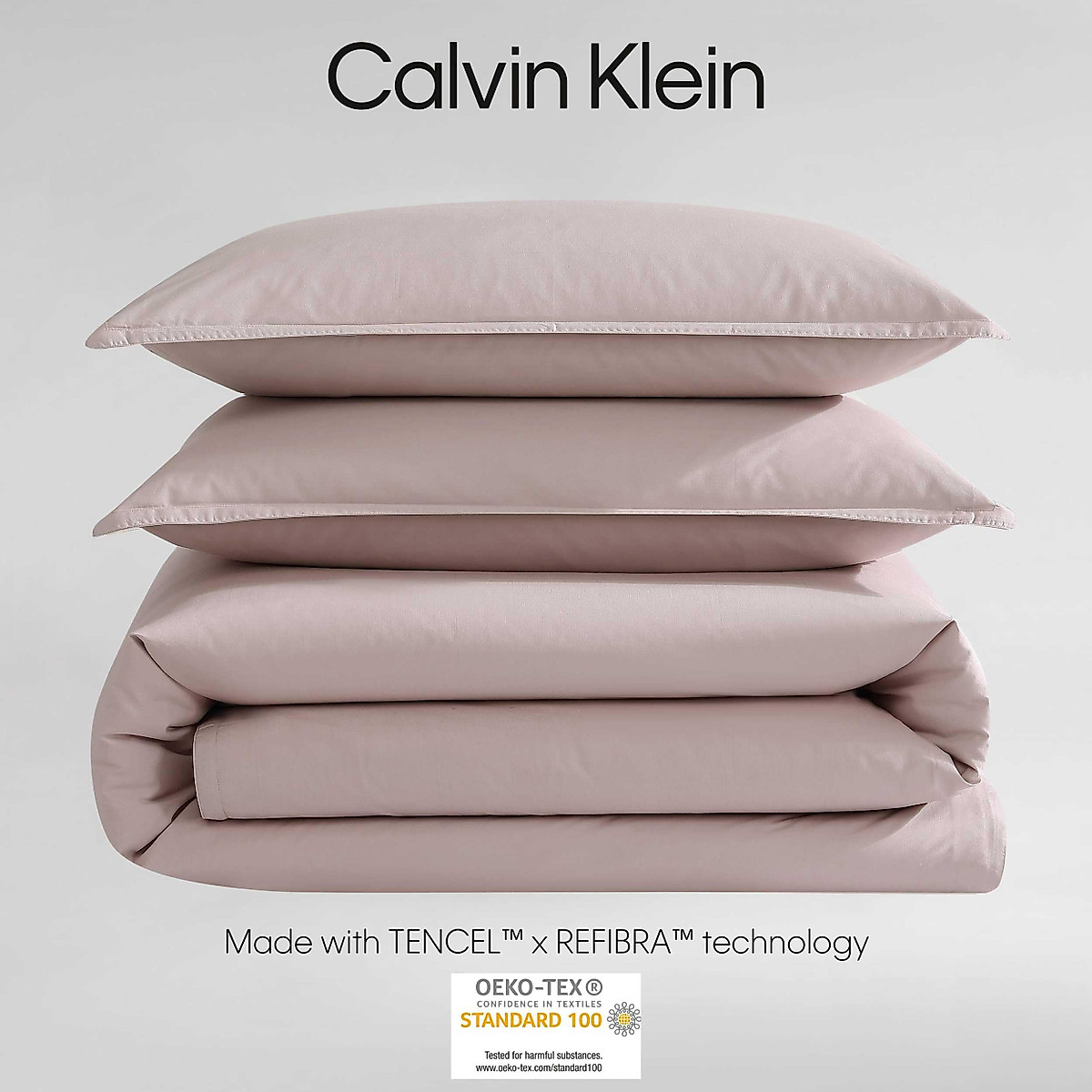 Calvin Klein - Queen Duvet Cover Set, Luxuriously Soft Percale Bedding, Sustainable Fabric Construction (Naturals Solid Fresh Taupe, Queen)