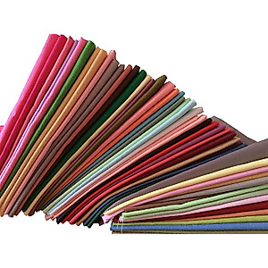 longshine-us 25pcs 12inchx 12inch Solid Candy Colors Premium Cotton Craft Fabric Bundle Squares Patchwork Lint DIY Sewing Scrapbooking Quilting Dot Pattern Artcraft