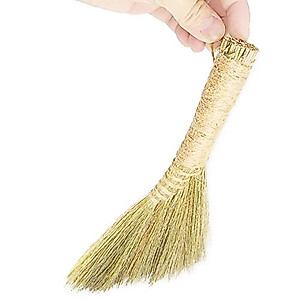 Ann Lee Design Natural Whisk Sweeping Hand Handle Broom (Small and Short, Plain)