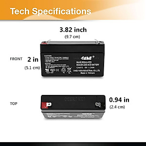 Casil 6V 1.3Ah Replacement Battery Compatible with WB613 UB613 PS612 WKA6-1.3F ExpertPower EXP612 6V 1.2 Mighty Max ML1.3-6 Crome AJC SigmasTek Elk 0613 NPP NP6-1.3 2 Pack