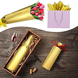 Gold Tissue Paper for Packaging - Undemouc 110 Sheets of Gold Wrapping Tissue Paper Bulk for DIY Artworks Flower Decoration (12 x 20 Inch)