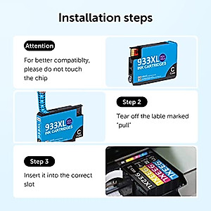932XL 933XL High-yield Ink Cartridge Compatible for HP 932 XL 933 XL Ink Cartridges Use with HP Officejet 6100 6600 6700 7110 7610 7612 Printer