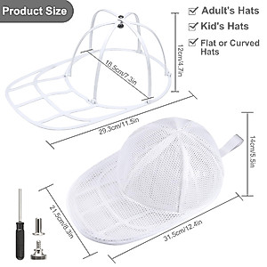 MAGTSMEI Hat Washer for Baseball Caps, 1Pack Hat Cleaner for Baseball Caps, Hat Storage Hat Holder cage for Dishwasher, Foldable Washing Hat Rack Protector Organizer for Flat & Curved Hats