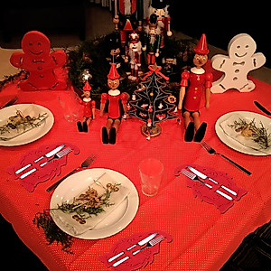 cobee Christmas Cutlery Holders, 8 Pcs Xmas Santa Tableware Christmas Silverware Cutlery Holders Pocket Knifes Forks Bags Dinnerware Decorations for Home Party(Santa)