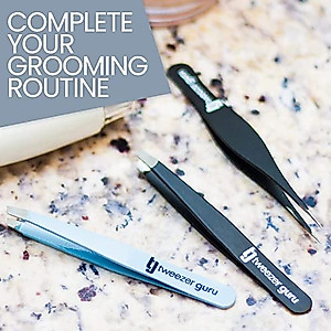 Tweezer Guru Pointed Tweezers - Sharp Precision Needle Nose Tip, Best Tweezers for Eyebrows and Ingrown Hair, Surgical Pointed for Blackheads & Splinters (Yellow)