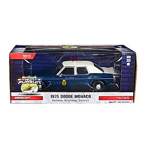 1975 Monaco Dark Blue with White Top Kansas Highway Patrol Hot Pursuit Series 1/24 Diecast Model Car by Greenlight GL85572