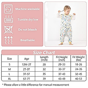 HOMEAL Baby Sleep Sack,Summer Toddler Sleep Sacks 2t-3t Sleep Sack Toddler,Toddler Sleeping Sack with Legs,Sleeveless Sleep Sack Baby,Light Weighted Sleep Sacks Baby for Early Walkers,12months-7T