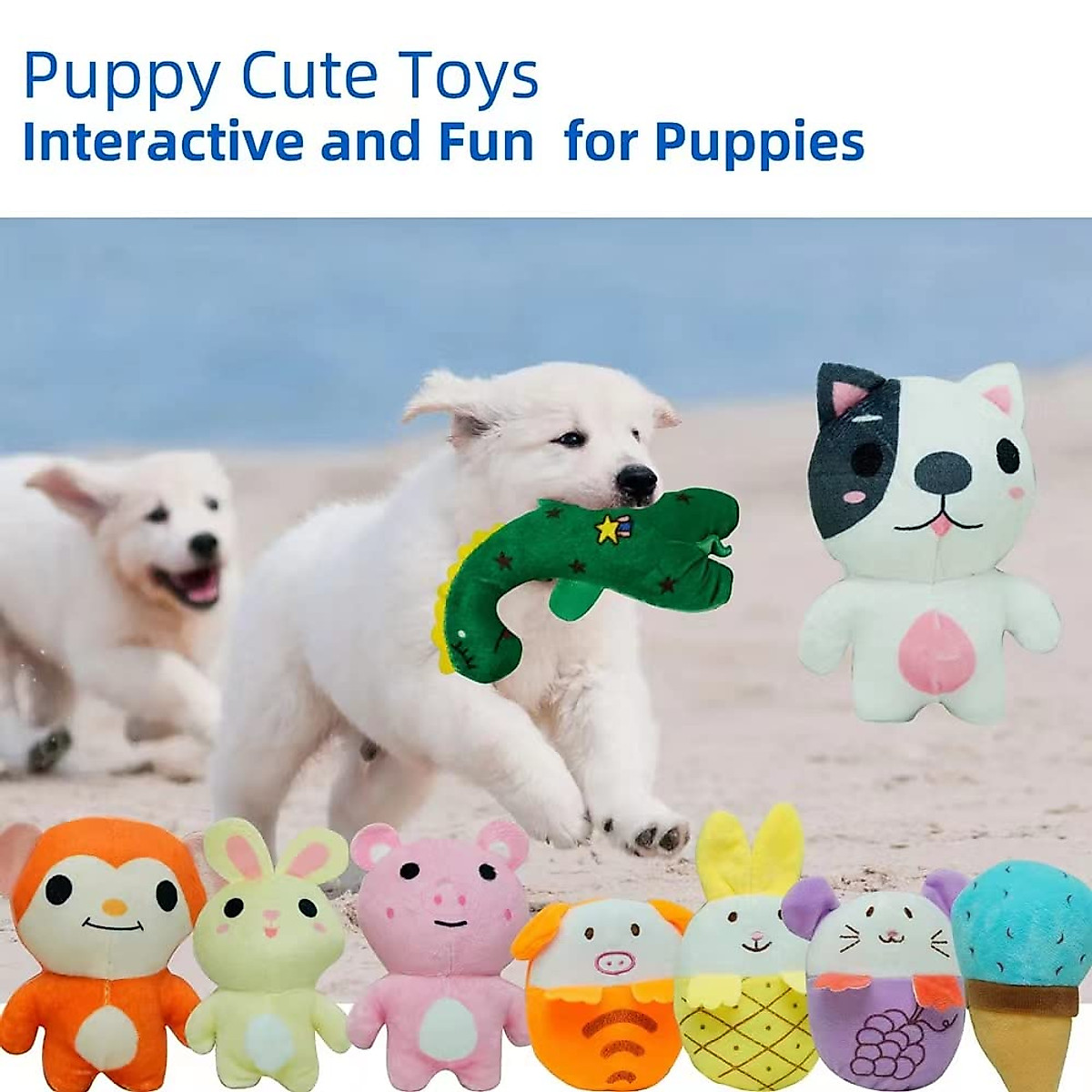 Kyatico 30 Pack Puppy Squeaky Toys Pet Dog Toys Squeeker for Pet Small Puppies Dogs