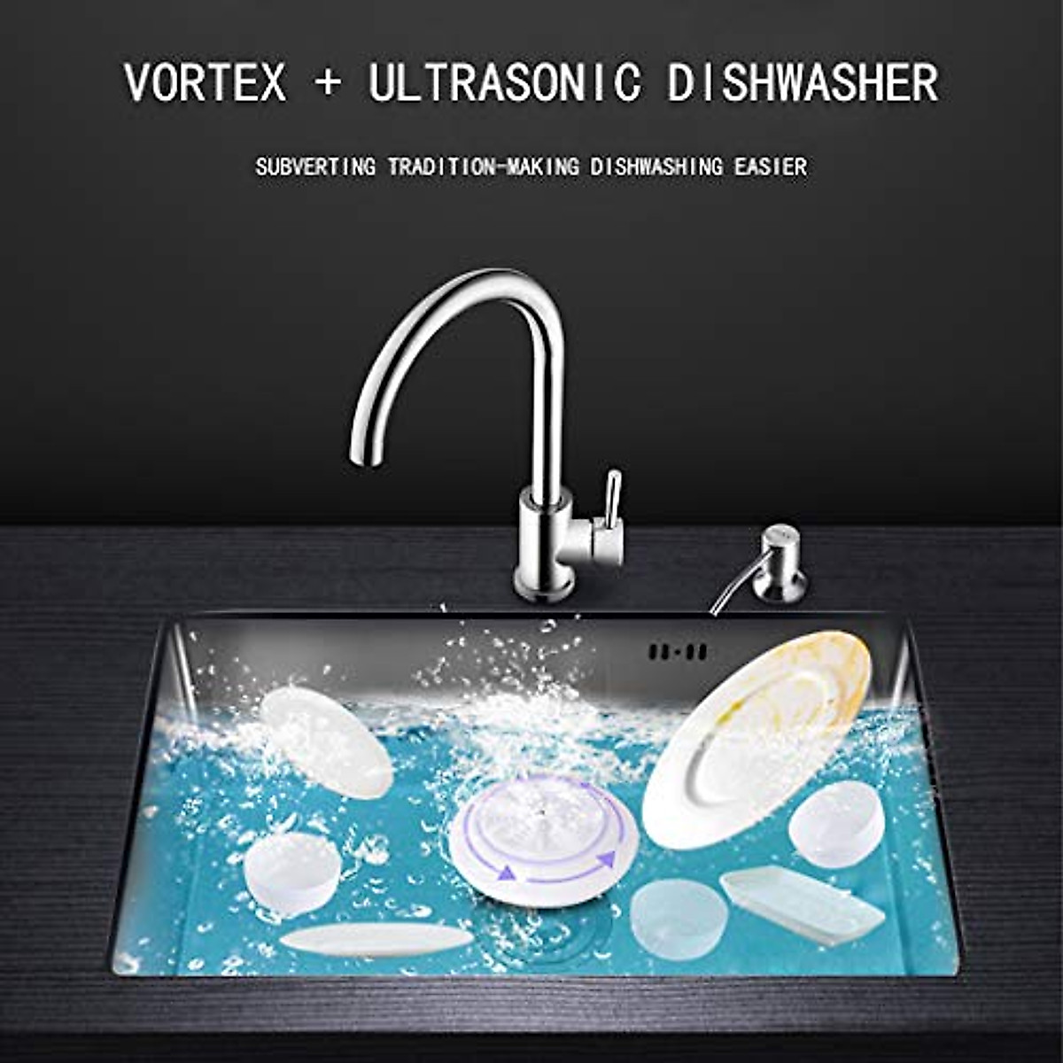 OCYE USB Automatic Dishwasher, Portable Dishwasher, Washing Machine, no Need to Install, UV Function, Used for Camping, Tourism, RV, Dormitory, Business Trip (White)