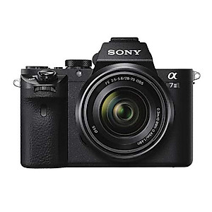 Sony Alpha a7II Mirrorless Digital Camera Bundle with 28-70mm f/3.5-5.6 Lens, Corel Software Kit, Camera Bag, 57-Inch Tripod, Rechargeable Battery and Dual Charger, 32GB SD Card, HDMI Cable (7 Items)