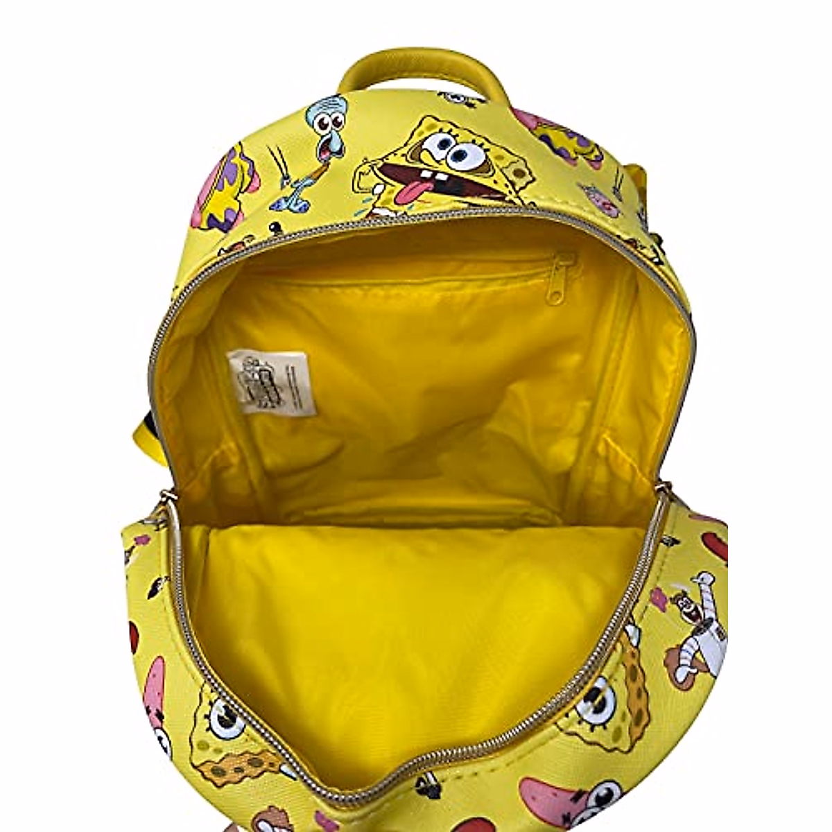 KBNL SpongeBob SquarePants 11" Faux Leather Mini Backpack Yellow