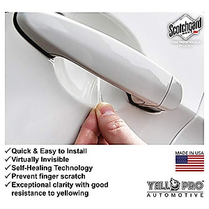 YelloPro Custom Fit Door Handle Cup for 2021 2022 2023 Ford Bronco Sport SUV, 3M Scotchgard Anti Scratch Clear Bra Paint Protector Film Cover Self Healing PPF Guard Kit