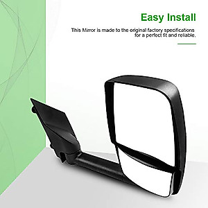 SCITOO Passenger Side View Mirror fit for 2003-2011 for Chevy Express 1500/2500/3500 for GMC Savana 1500/2500/35000 with Manual Fold Textured Right Exterior Mirror GM1321426
