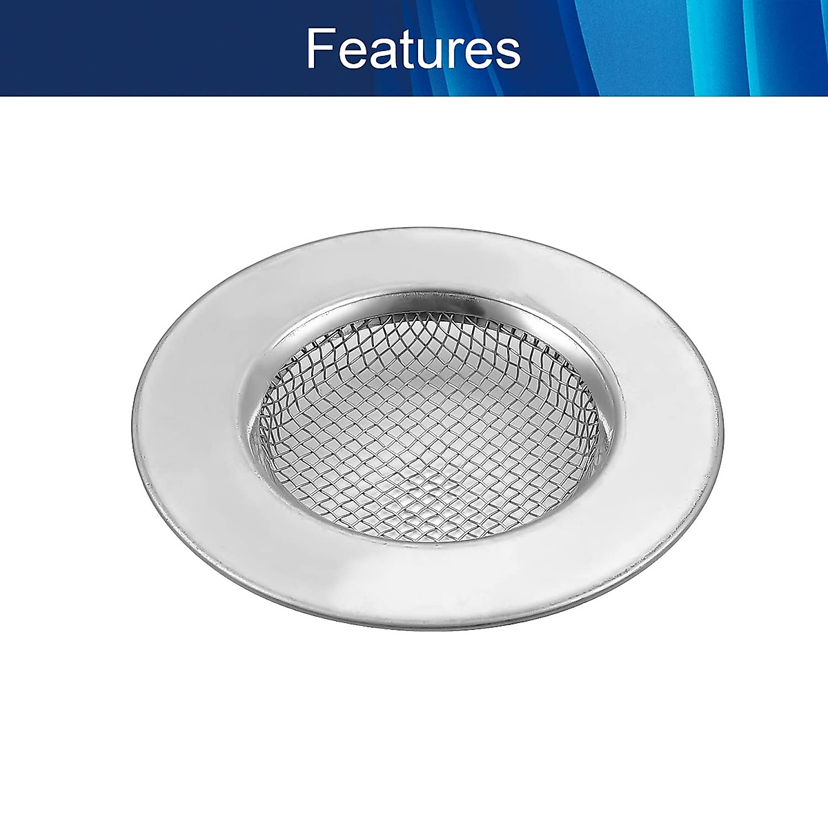 Juvielich Stainless Steel Sink Strainer-2.56" Diameter Rim Mesh Strainer Fine Mesh Perfect for Kitchen Sink/Bathroom Bathtub Wash basin Floor drain balcony Drain Hole Hair Catcher 2Pcs