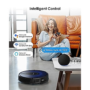 Thamtu G20 Robot Vacuum and Mop Combo, with Self-Emptying Base, Auto Carpet Boost, 3000Pa Suction for Powerful Cleaning, APP and Voice Control, Pet Hair Cleaning, is Ideal for Household Cleaning