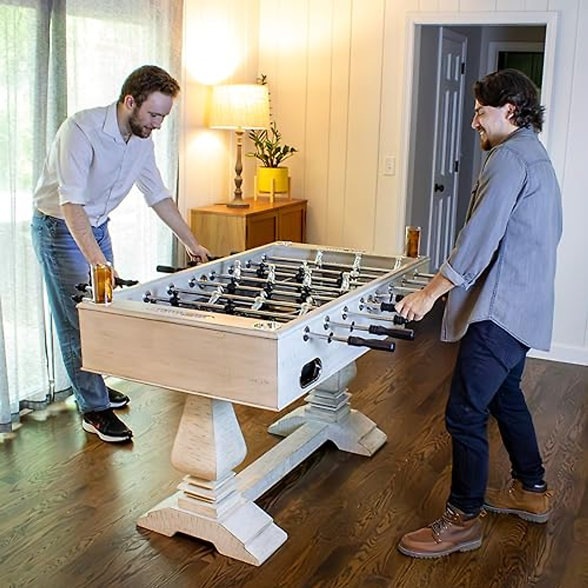 Hathaway Montecito 55-in Premium Competition Foosball Table, Arcade Table Soccer for Game Rooms, includes (2) Foosballs and - Driftwood