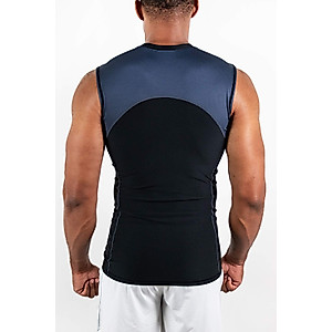 DEVOPS 3 Pack Men's Athletic Compression Mesh Sleeveless Shirts (2X-Large, Black/Black/Black)