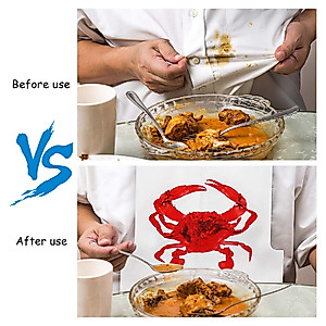 50pcs Crab Lobster Bibs and 50 Pairs of Plastic Disposable Gloves Disposable Adult Crab Feast Bibs for Seafood(Crab Style)