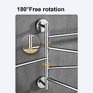 Towel Rod for Bathroom Wall, Copper Hand Towel Holder, Swivel Towel Bar, Space Saving Wall Mounted Towel Holder, for Kitchen Bedroom