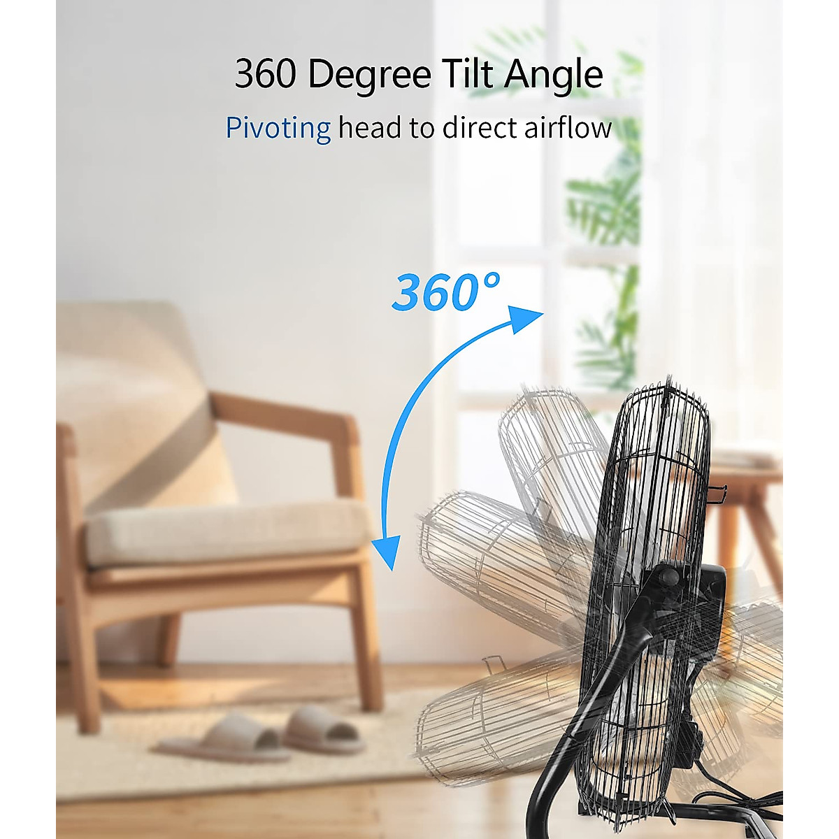 BEESTAR 20 Inch Floor Fan,High Velocity Fan with 3-Speeds&Adjustable Tilting Head,Heavy Duty Metal Industrial Fan for Shop, Garage,Commercial, Residential, and Greenhouse,Black (20 INCH)