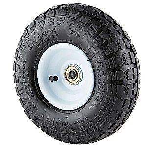 Tricam Farm and Ranch FR1055 10-Inch Replacement Pneumatic Turf Tire for Utility Garden Carts, Wheelbarrows, Dollies, and Wagon, (4 Pack)