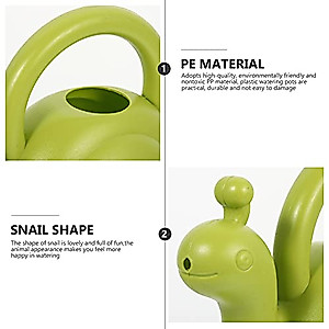 NUOBESTY 2Pcs 1L Watering Can Plastic Snail Shape Watering Pot Garden Watering Bucket for Kids Toddler Bonsai Indoor Outdoor Plant Watering