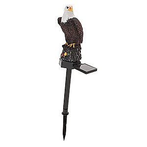 LABRIMP Lawn Decoration LED Balcony Decor Lamppost Solar Stake Lights Stakes Decorative Figurine Owl Patio Ground Outdoor Pathway Garden Light Ornament for Lamp Insert Yard Eagle