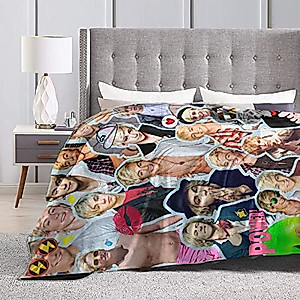 Blanket Ross Lynch Soft and Comfortable Warm Fleece Blanket for Sofa,Office Bed car Camp Couch Cozy Plush Throw Blankets Beach Blankets