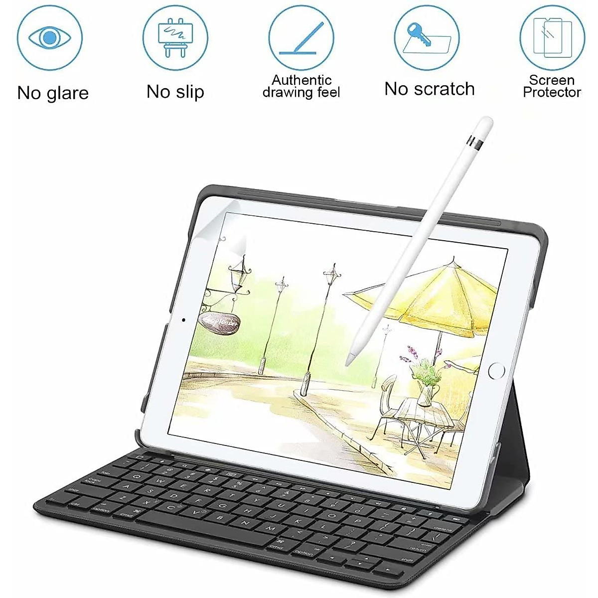 XIRON Paper Screen Protector Compatible with iPad 6th/5th Generation (9.7-Inch,2018/2017), iPad Air 1,iPad Air 2,iPad Pro 9.7 inch, Matte PET Film Anti-Glare Screen Protector for Drawing, Writing