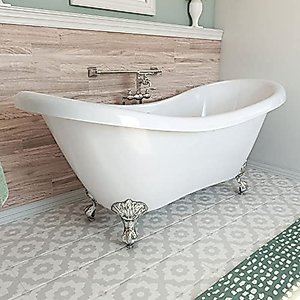 DreamLine Chesapeake 69 in. L x 31 in. H Acrylic Freestanding Bathtub with Chrome Finish