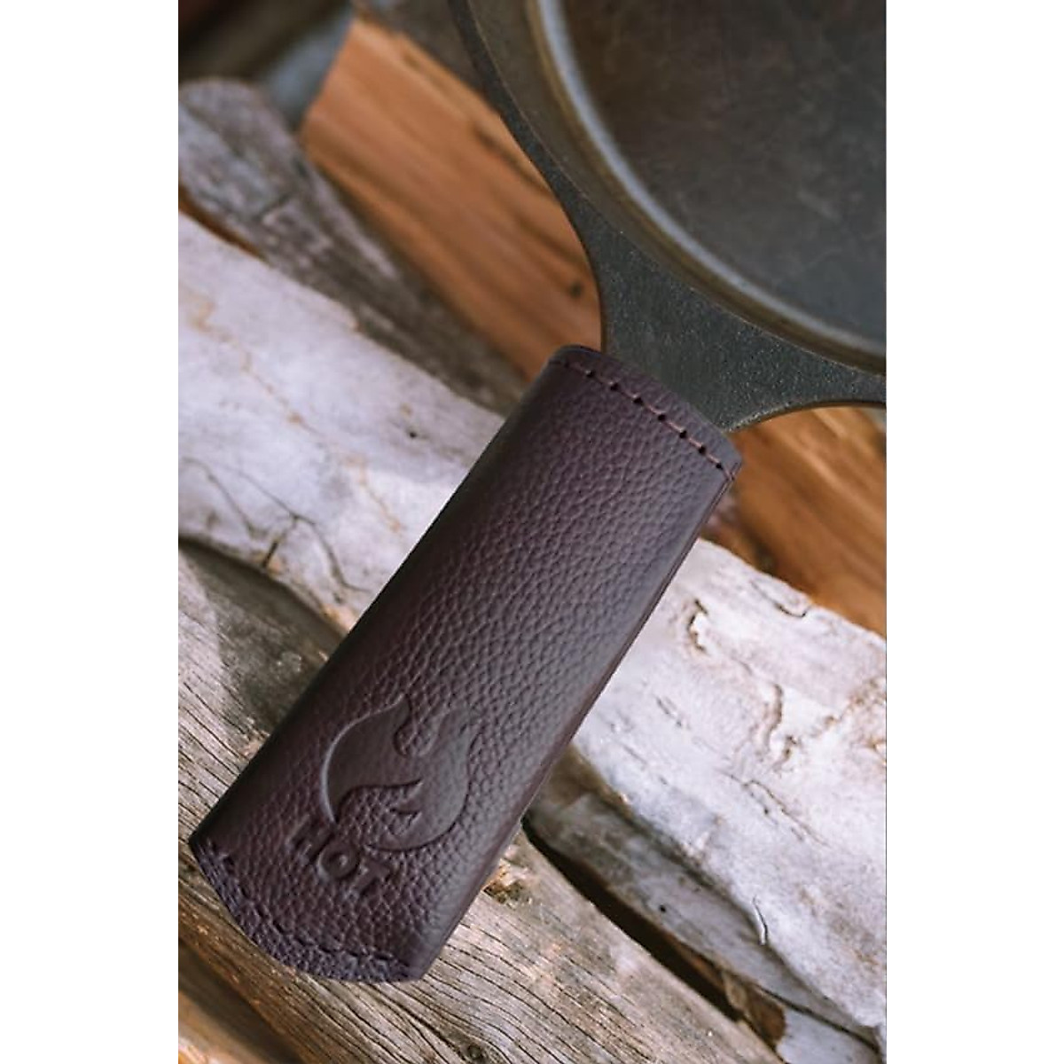 Leather Cast Iron Skillet Pan Handle Cover (Standard 4.5) Thick Leather Heat Resistant Leather Handle Holder for Cast Iron Skillets & Pans (Handmade)