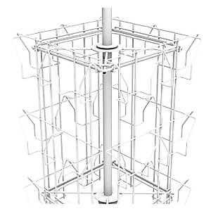 FixtureDisplays® 24 Pocket 5X7 Greeting Card Rack Post Card Birthday Christmas Holiday Display Rack Stand Countertop Tabletop Spinner Rack 15128-WHITE-NF