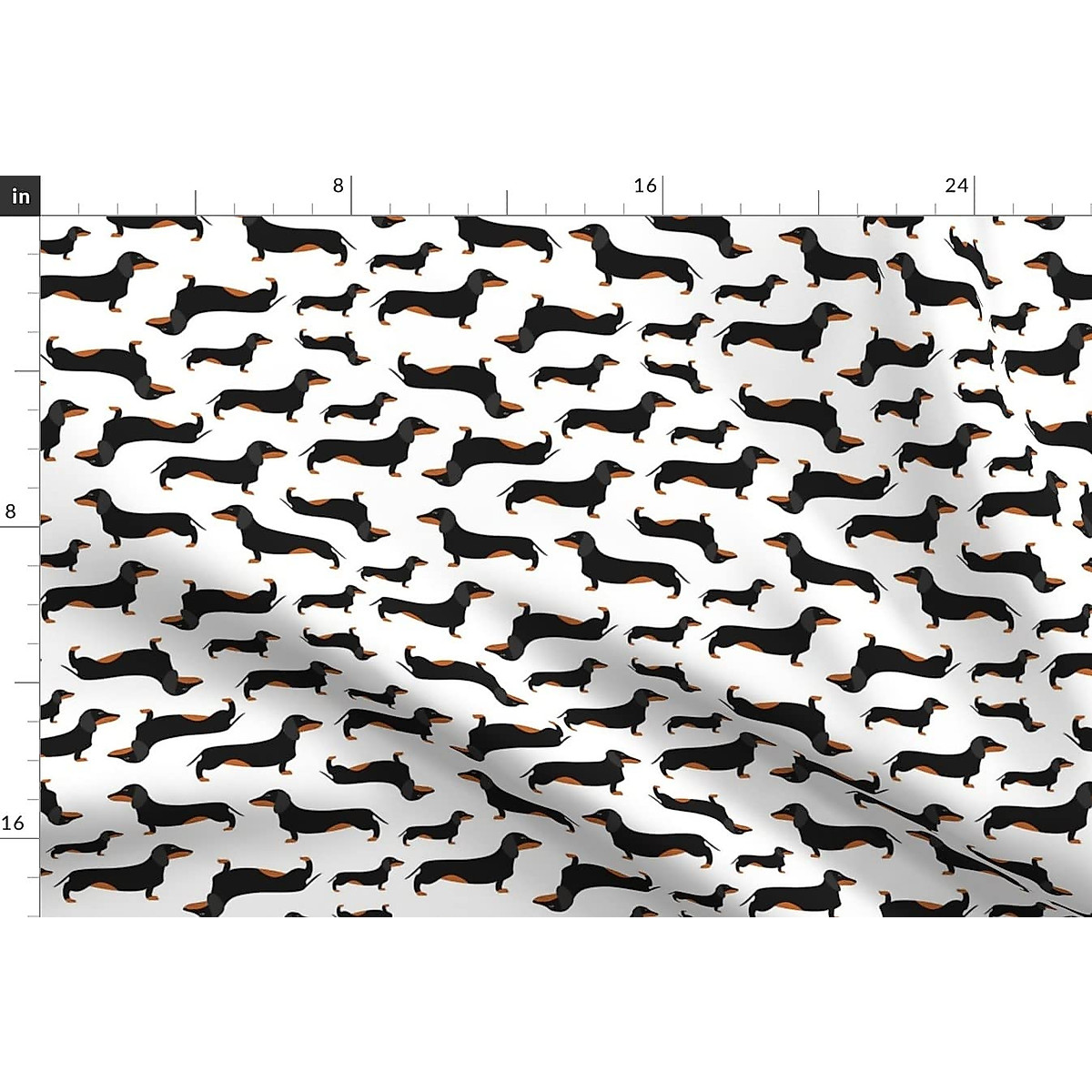 Spoonflower Fabric - Black Dachshunds Dog Dachshund German Pet Puppy Wiener Retro Printed on Minky Fabric by The Yard - Sewing Baby Blankets Quilt Backing Plush